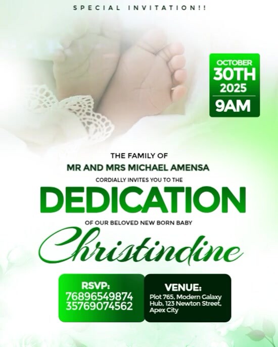 White Modern & Minimal Child Dedication Ceremony Template Instagram ...
