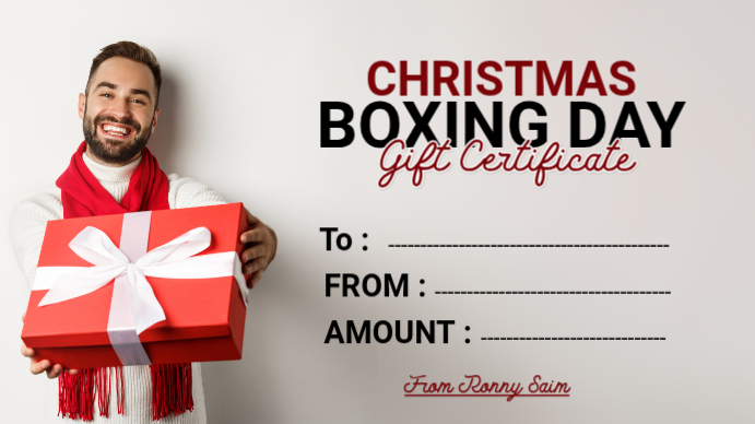 White Modern & Minimal Christmas Boxing Day Gift Digital Display (16:9 ...