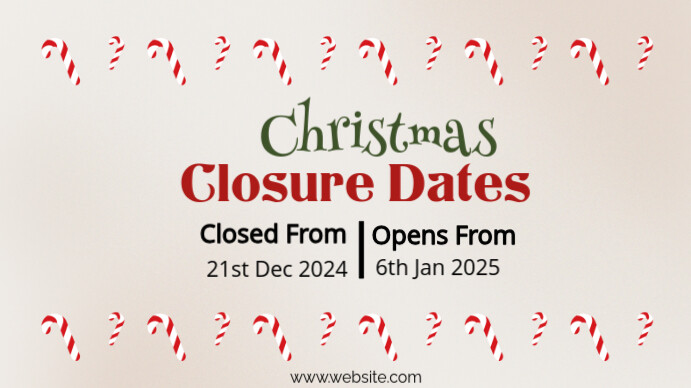 Copy of White Modern & Minimal Christmas Closure Dates Digital Display ...