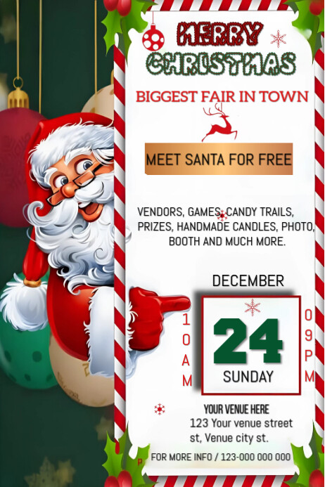 White Modern & Minimal Christmas Fun Fair Poster Template | PosterMyWall