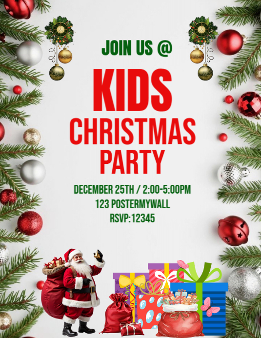 Plantilla de White Modern & Minimal Christmas Party Flyer Flyer (us ...