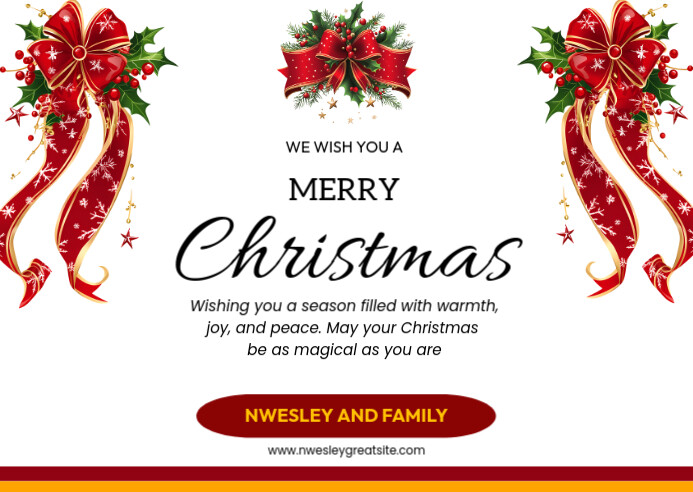 White Modern & Minimal Christmas Postcard Template | PosterMyWall