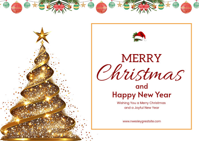 White Modern & Minimal Christmas Postcard Template | PosterMyWall