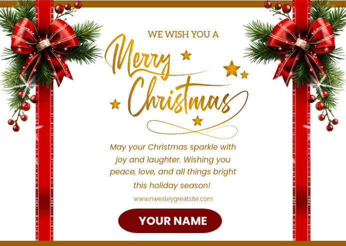 White Modern & Minimal Christmas Postcard Template | PosterMyWall