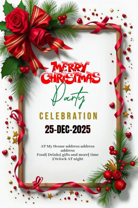 White Modern & Minimal Christmas Poster Template | PosterMyWall