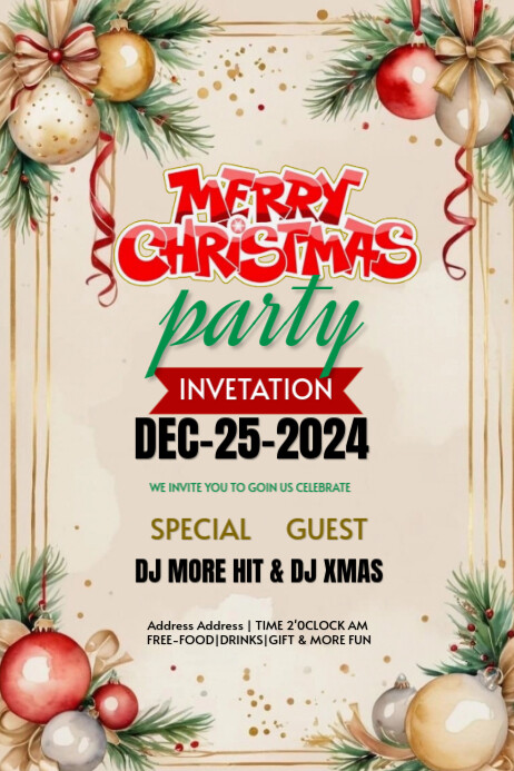 White Modern & Minimal Christmas Poster Template | PosterMyWall