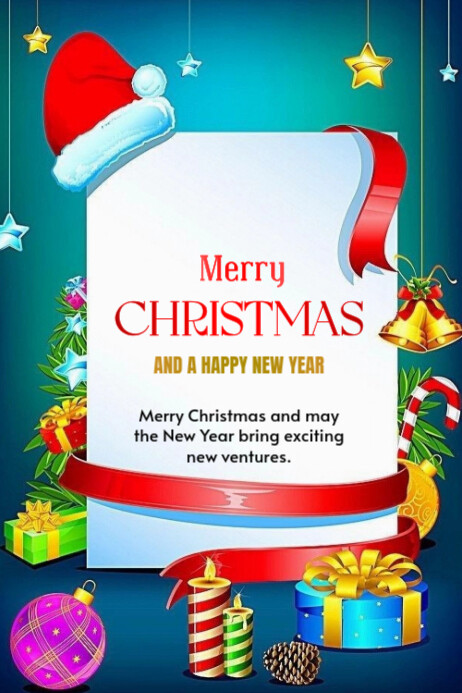 White Modern & Minimal Christmas Poster Template | PosterMyWall