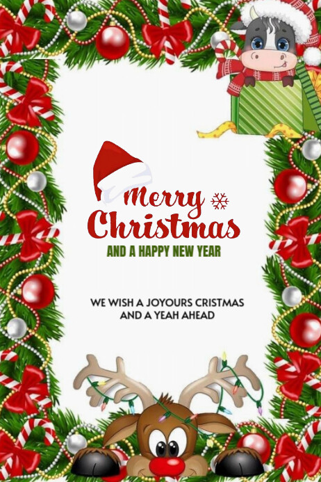 White Modern & Minimal Christmas Poster Template | PosterMyWall