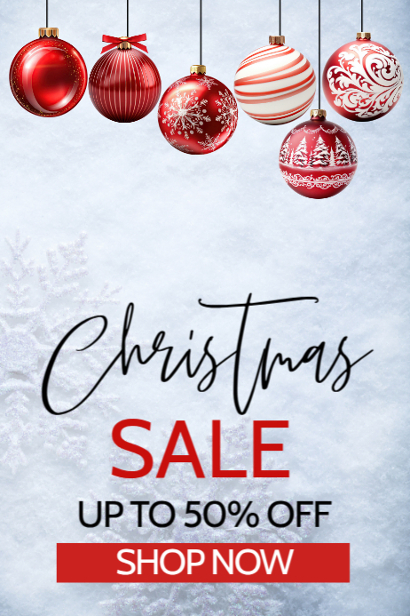 White Modern & Minimal Christmas Sale Retail Poster Template | PosterMyWall