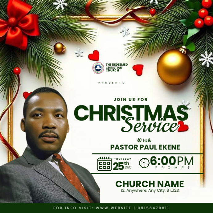 White Modern & Minimal Christmas Services Event Flyer – Church Holiday ...