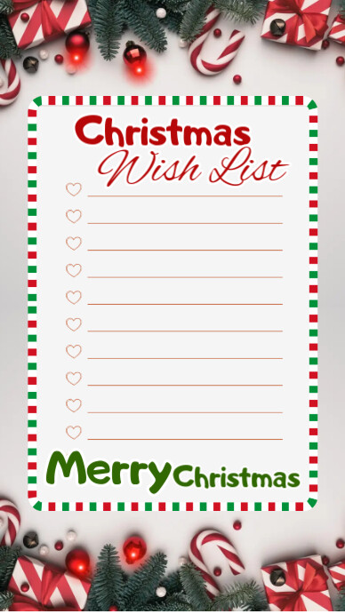 Plantilla de White Modern & Minimal Christmas Wish List Instagram Story ...