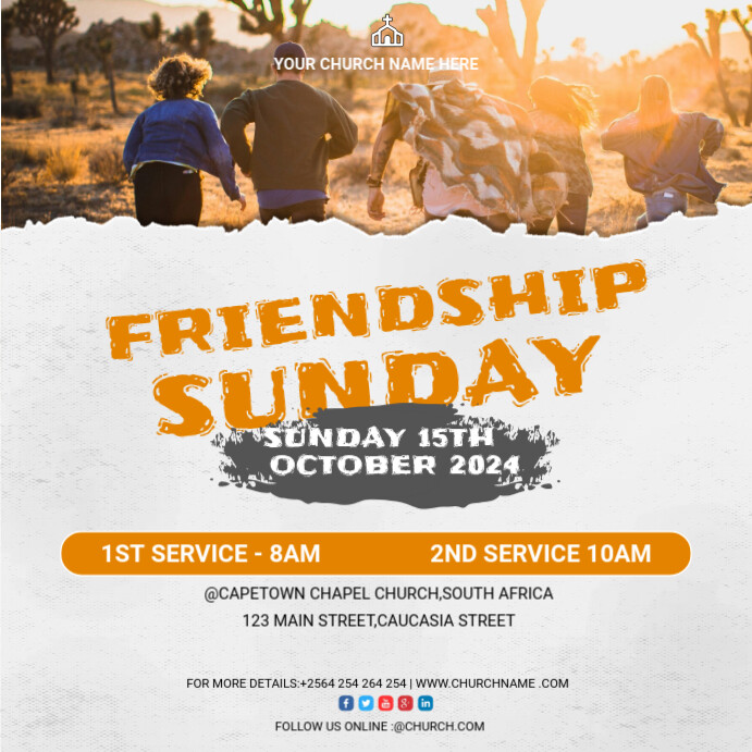 Copy of White Modern & Minimal Church Friends Sunday Service Instagram ...