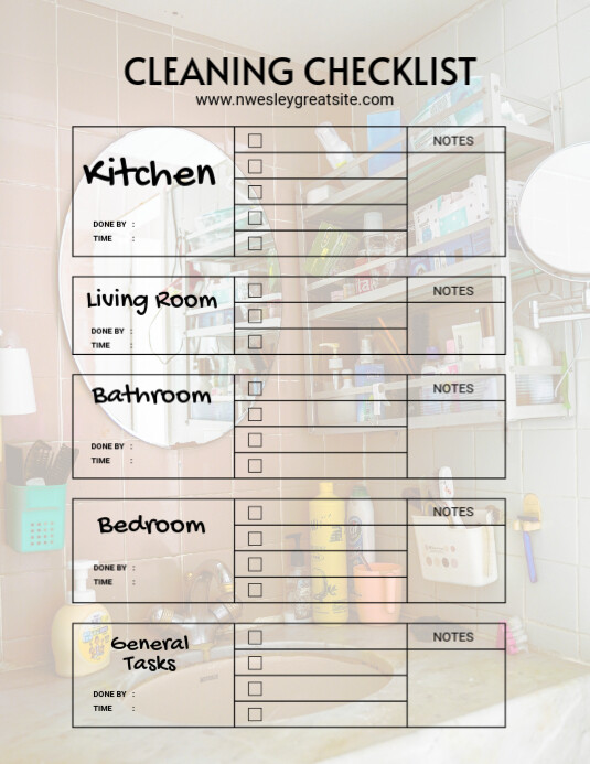 White Modern & Minimal Cleaning Checklist Flyer (us Letter) Template ...