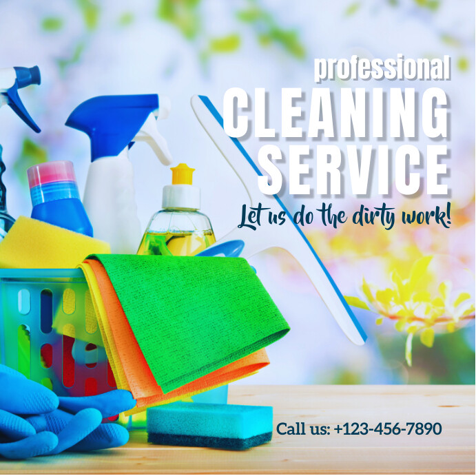 White Modern & Minimal Cleaning Service Insta Template | PosterMyWall