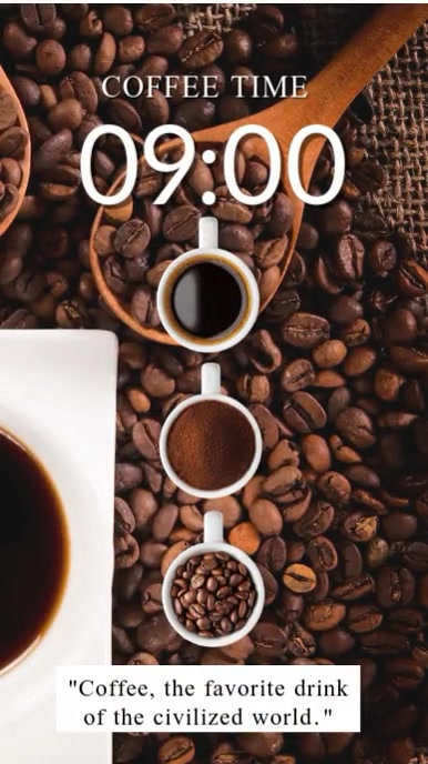 White Modern & Minimal Coffee Time Reel Instagram Template | PosterMyWall