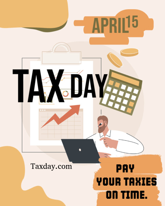 White Modern & Minimal Colorful Tax Day - Facebook Post Instagram ...