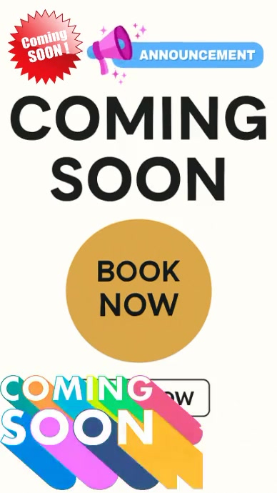 White Modern & Minimal Coming Soon Book Now Announcement Banner ...