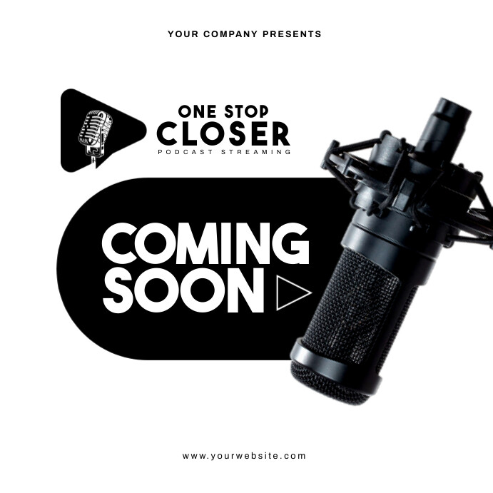 White Modern & Minimal Coming Soon Podcast Po Template | PosterMyWall