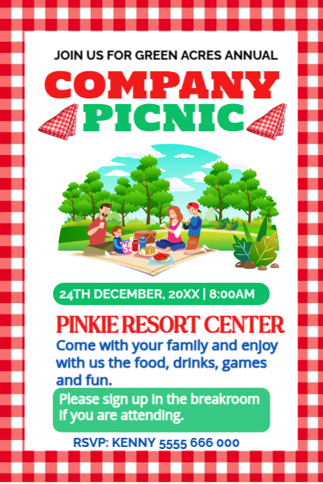 Plantilla de White Modern & Minimal Company Picnic Template Poster ...