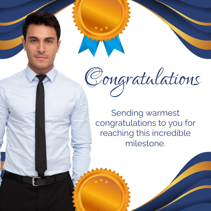 White Modern & Minimal Congratulation Instagr Template | PosterMyWall