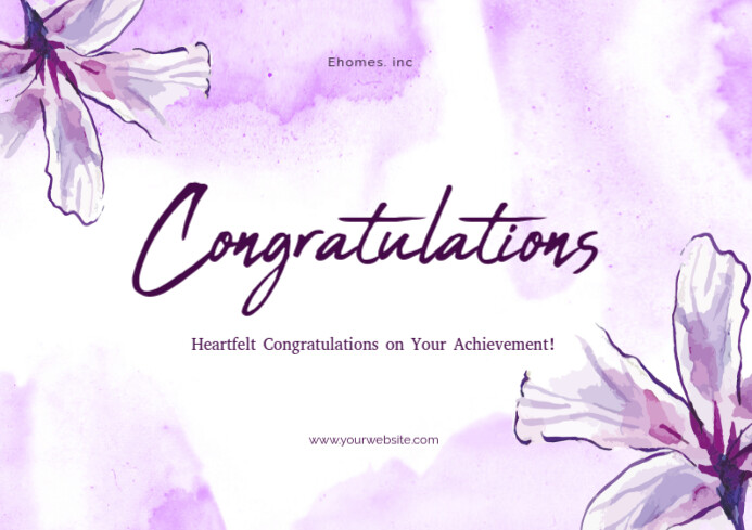 White Modern & Minimal Congratulations A4 Templat | PosterMyWall