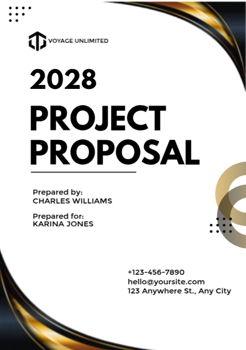 White Modern & Minimal Corporate Project Proposal Template A4 | PosterMyWall