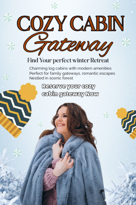 Plantilla de White Modern & Minimal Cozy Cabin Gateway Poster ...