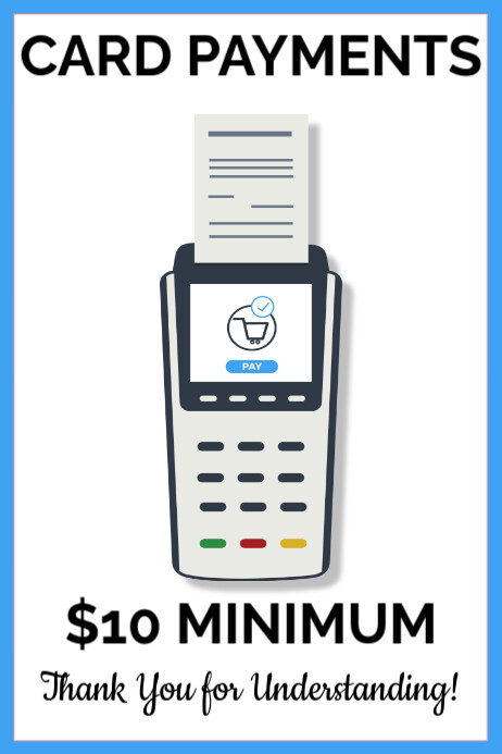 White Modern & Minimal Credit Card Payments Retail Sign Poster Template ...