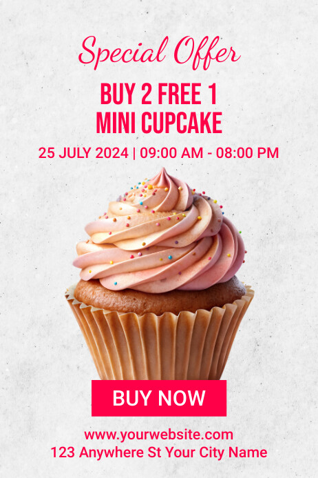 White Modern & Minimal Cupcake Poster Template | PosterMyWall