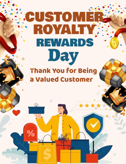 White Modern & Minimal Customer Loyalty Rewards Day Flyer (us Letter ...