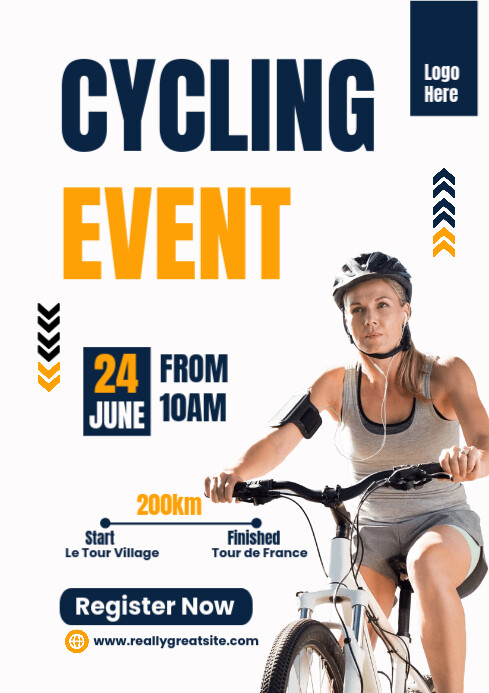 Copy of White Modern & Minimal Cycling Event Poster Template A4 ...