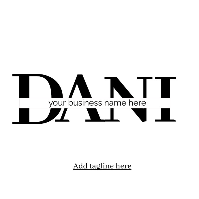 White Modern & Minimal Dani Logo Templat | PosterMyWall