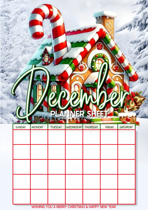 White Modern & Minimal December Monthly Planner Printable Template ...