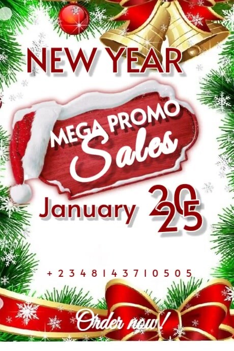 White Modern & Minimal December Promo Discount Sales Poster Template ...
