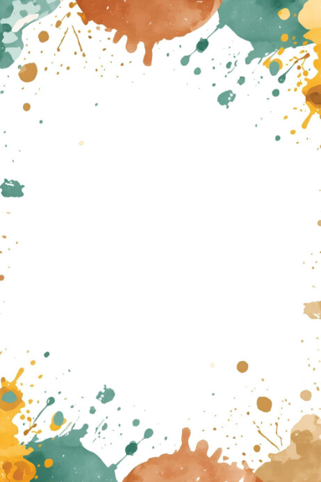White Modern & Minimal Decorative Splash Watercolor Border Art Poster ...