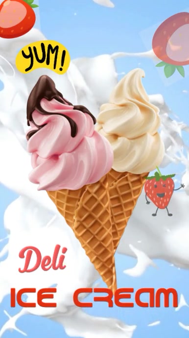 Plantilla de White Modern & Minimal Delicious Ice Cream Instagram Reel ...