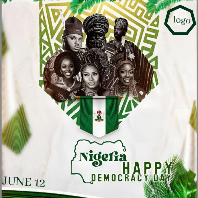 White Modern & Minimal Democracy Day Square ( Template | PosterMyWall