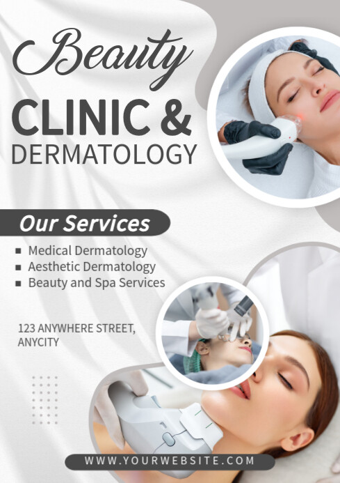 White Modern & Minimal Dermatology A2 Template | PosterMyWall