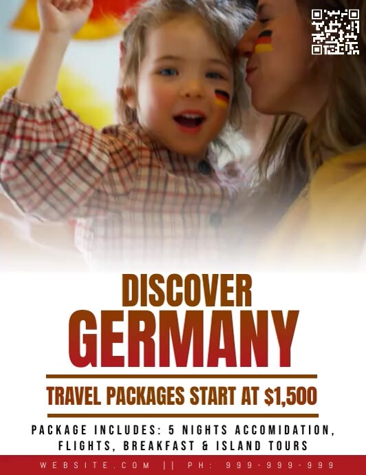 White Modern & Minimal Discover Germany Trave Template | PosterMyWall