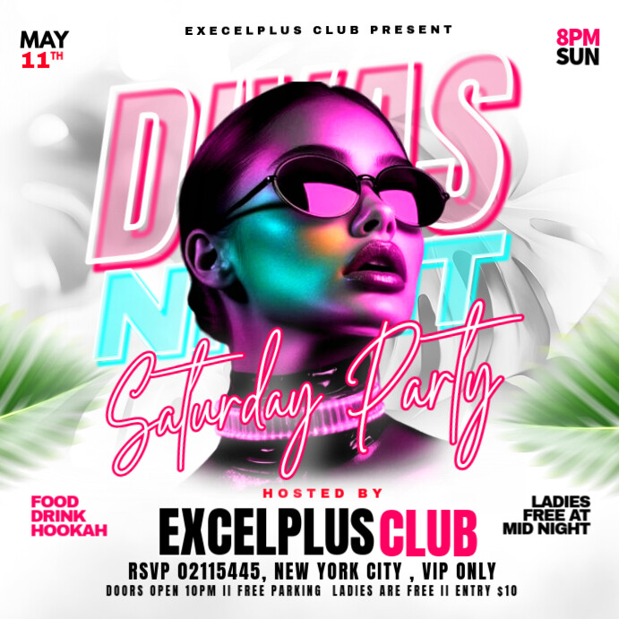 Copy of White Modern & Minimal Diva's Saturday Party Invitation Fully Custom Template Instagram ...