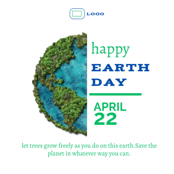 White Modern & Minimal Earth Day Template | PosterMyWall