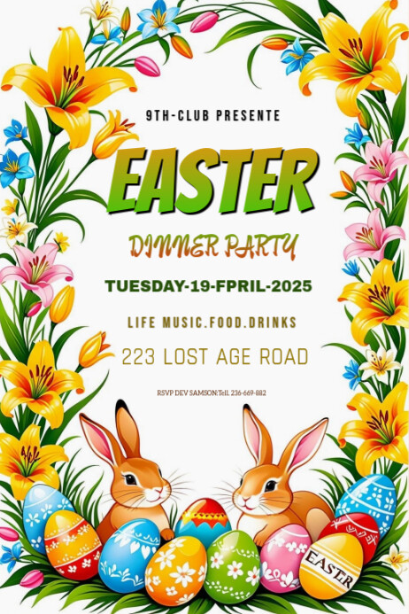 Copy of White Modern & Minimal Easter Card Poster | PosterMyWall
