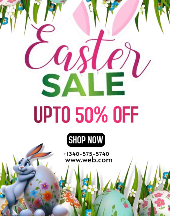 Copy of White Modern & Minimal Easter Discount Poster/wallboard ...