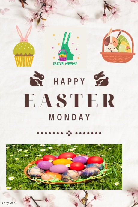 Copy of White Modern & Minimal Easter Monday Poster | PosterMyWall