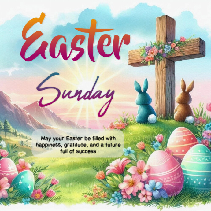 White Modern & Minimal Easter Sunday Logo Template | PosterMyWall