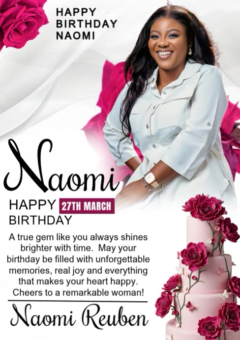 White Modern & Minimal Editable Birthday Template A4 | PosterMyWall