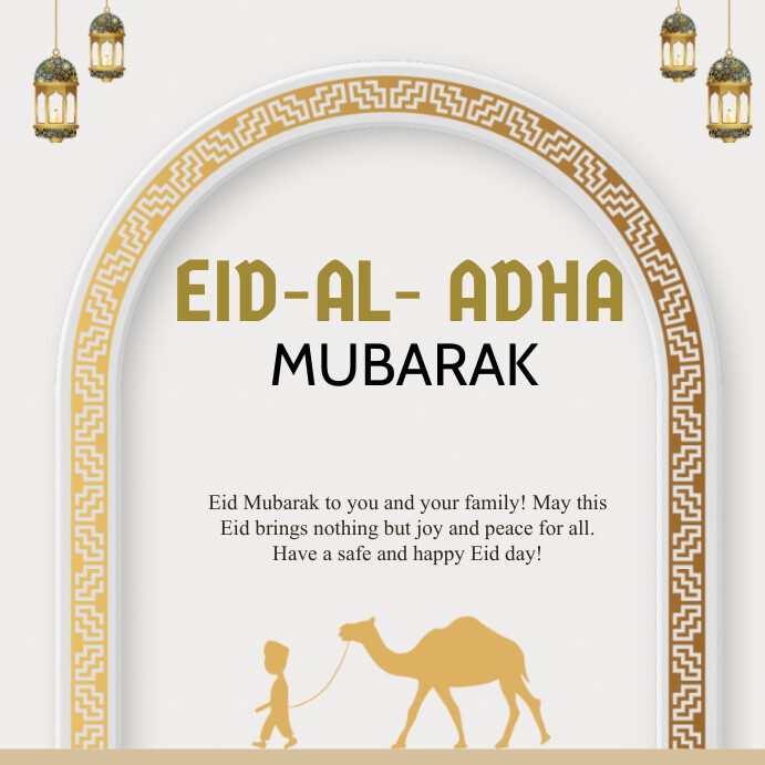 White Modern & Minimal Eid-al- Adha Instagram Template | PosterMyWall