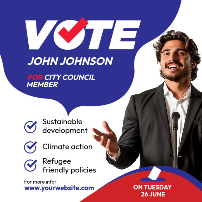 Copy of White Modern & Minimal Election Candidate Poster Template ...