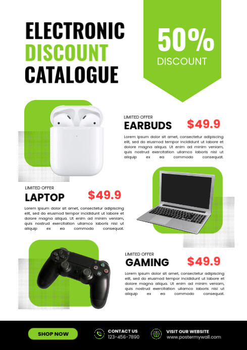 Copy of White Modern & Minimal Electronic Product Catalog A4 | PosterMyWall