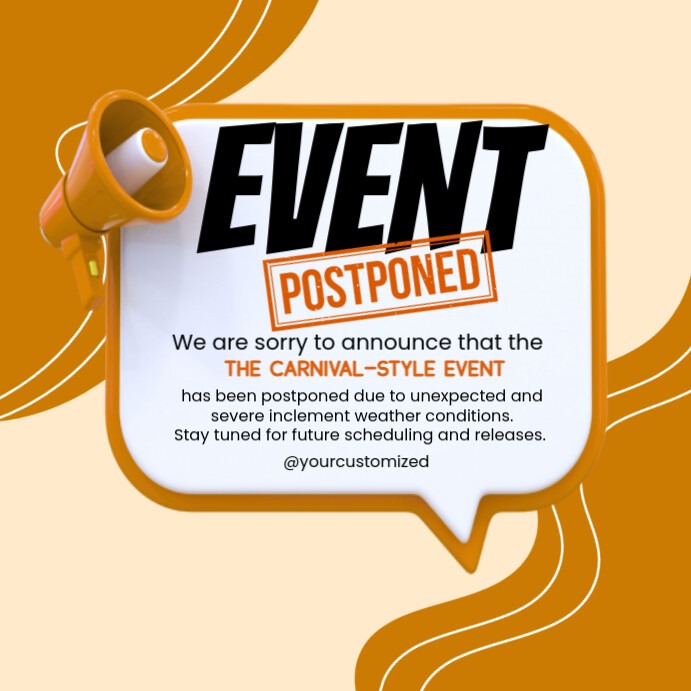 White Modern & Minimal Event Canceled Instagram Post Template ...
